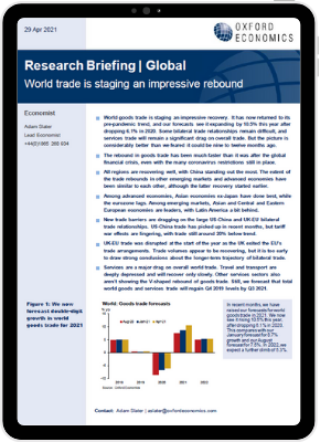 Global | World trade is staging an impressive rebound | Oxford Economics