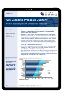 US tech cities compete with Chinese rivals for top spot | Oxford Economics